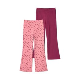 Tchibo - 2 Kinder-Rippleggings - M&auml;dchen - Gr. 110/116 - dunkelrosa