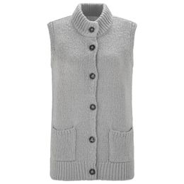 GOLDNER Damen Strickjacke "Strickweste mit Knopfleiste", grau, Gr. 38, Obermaterial: 100% Polyacryl PAN., Strickjacken, aufgesetze Taschen