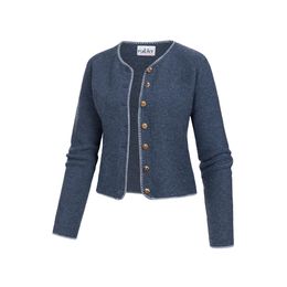 N&uuml;bler N&Uuml;BLER Damen Strickjacke "Dirndlstrickjacke Maria", blau, Gr. 46, Obermaterial: 50% Wolle mw. 30% Nylon NY. 20% Polyester PES., Strickjacken