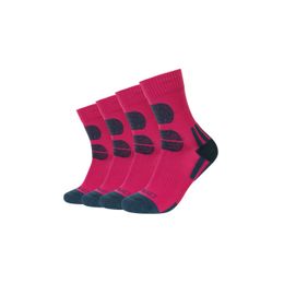 Camano Damen Wandersocken "4er Pack", Gr. 39anemone, 81% Polyester, 14% Baumwolle, 4% Elasthan, 1% Polyamid, Colorblocking, Socken