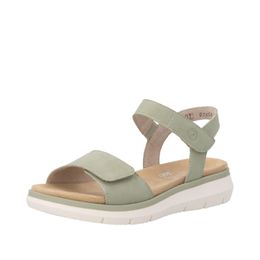 Remonte Damen Keilsandalette, Gr. 37, gr&uuml;n, Leder, unifarben, Basic, Schuhe, Sommerschuh, Sandalette mit zwei Klettverschl&uuml;ssen