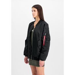 Damen Bomberjacke "MA-1 Core W", schwarz, Gr. M, Alpha Industries, Obermaterial: 100% Nylon. Futter: 100% Nylon. F&uuml;llung: 100% Polyester, Jacken