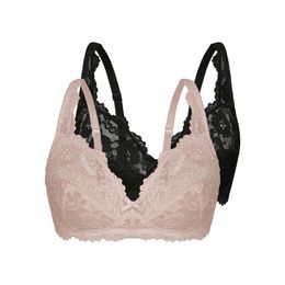 SASSA Damen Soft-BH "2er Pack Soft-BH Classic Lace", Gr. 75, bunt, Obermaterial: 90% Polyamid PA. 10% Elasthan EL., BHs