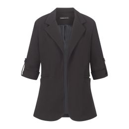 CLOUD 5IVE Damen Allwetterjacke "CLOUD 5IVE Turn-Up 3/4 Sleeve Blazer", schwarz, Gr. XS, unifarben, 95% Polyester, 5% Elasthan, Jacken