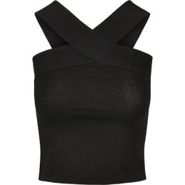 Urban Classics Damen Yoga & Relax Shirt "Urban Classics Damen Ladies Cross Top", schwarz, Gr. S, unifarben, 95% Baumwolle, 5% Elasthan, Shirts