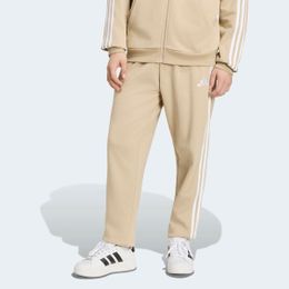 Herren Sporthose "ESSENTIALS 3-STREIFEN, FRENCH TERRY, SCHMAL ZULAUFEND, B&Uuml;NDCHEN", beige, Gr. XXXL, adidas Sportswear, Obermaterial: 100% Baumwolle,