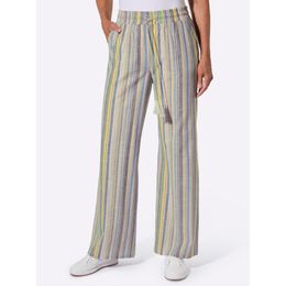 WITT Damen Schlupfhose mit L&auml;ngsstreifen, ecru-ros&eacute;-gestreift, Gr&ouml;&szlig;e 20