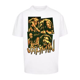 Merchcode Herren T-Shirt "Merchcode Bob Marley Jammin Live Oversize Tee", wei&szlig;, Gr. S, bedruckt, 100% Baumwolle, Shirts