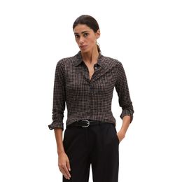 Marc O'Polo MARC O'POLO Damen Hemdbluse, braun, Gr. S, gepunktet, Jersey, Obermaterial: 95% Viskose, 5% Elasthan, Blusen, aus Viskosemix, Kentkragen
