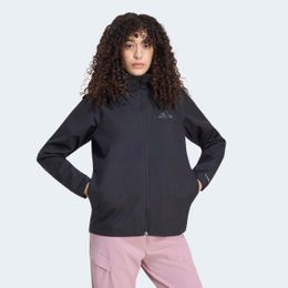 adidas terrex Damen Outdoorjacke "W MT ESS 2L R J", schwarz, Gr. L, Obermaterial: 100% Polyester, Jacken, mit climaproof Technologie, aus Polyester