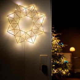 Star LED-Drahtstern Edge, h&auml;ngend, 30 warmwei&szlig;e LEDs