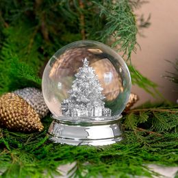 Hermann Bauer jun. Kollektion Schneekugel Christbaum XL, versilbert, 12 cm H, 10 cm &Oslash;
