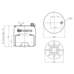febi bilstein Federbalg, Luftfederung 102510 Hinterachse rechts 226mm f&uuml;r Mercedes