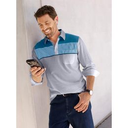 Catamaran Herren Langarm-Poloshirt, topas-steingrau, Gr&ouml;&szlig;e 60/62