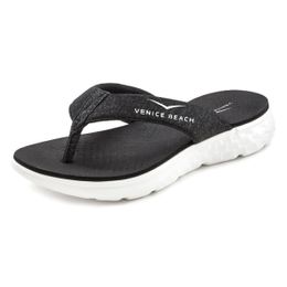 Venice Beach Damen Badezehentrenner, Schwarz, Gr. 37, Zehentrenner, Material: Textil