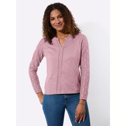 Heine Damen Shirt, Lila, Gr. 36, Langarm-Shirts, 100% Baumwolle