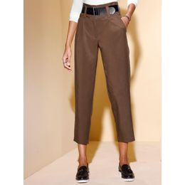 WITT Damen Paperbag-Hose inklusive G&uuml;rtel, braun, Gr&ouml;&szlig;e 38