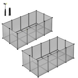 Songmics 2er set L-XL Freigehege mit Bodenplatten