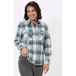 Casual Looks Damen Blusenjackesalbei, anthrazit, kariert, Gr. 36, 100% Baumwolle, Jacken