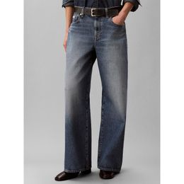 Calvin Klein Jeans Damen Weite Jeans &raquo;THE WIDE LEG&laquo; Regular fit mit ausgestelltem Bein blau 31, L&auml;nge 29