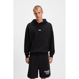 Hugo Herren Hugo Hoodie &raquo;Nazardo&laquo;, gro&szlig;er R&uuml;ckendruck, Relaxed Fit, Kapuze schwarz L