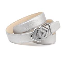 Anthoni Crown Damen Lederg&uuml;rtel silber 80