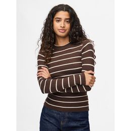 Pieces Damen Pieces Rundhalspullover &raquo;PCMIRA NEW LS O-NECK KNIT NOOS BC&laquo; Viskosemischung braun XS