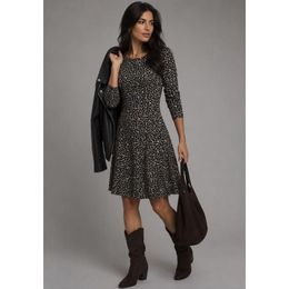 Laura Scott Damen Jerseykleid sportlich-feminines Kleid, knielang, mit floralem Allovermuster bunt 40, N-Gr