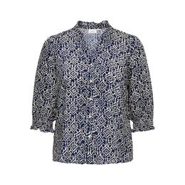 Only Carmakoma Damen Only CARMAKOMA Druckbluse &raquo;CARRAYA 3/4 SHIRT WVN NOOS&laquo; Viskose, regular fit blau 44