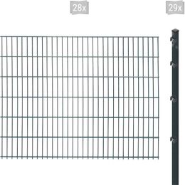 Arvotec Doppelstabmattenzaun &raquo;ESSENTIAL 123 zum Einbetonieren&laquo; Zaunh&ouml;he 123 cm, Zaunl&auml;nge 2 - 60 m grau Kunststoff, Stahl H/L: 123cm x 56m, Pfosten: 29 Stk.