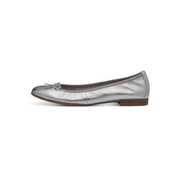 Tamaris Leder-Ballerinas in Silber - 46% | Gr&ouml;&szlig;e 38 | Damen-ballerinas