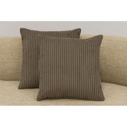 OTTO home Dekokissen &raquo;Faxxe&laquo; Dekokissen mit F&uuml;llung, Sofakissen 2er Set 40x40cm braun Polyester B/L: 40cm, 2 Stk.