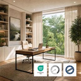 OTTO home Gardine &raquo;ELVIRA, nach Wunschma&szlig;&laquo; Kr&auml;uselband 1 Stk. tlg. Ma&szlig;anfertigung, made in europe, Wohnzimmer, Schlafzimmer, uni beige Voile, 