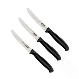 Mulex Messer-Set extra scharferWellenschliff und ergonomischer Griff schwarz Edelstahl Einheitsgr&ouml;&szlig;e
