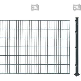 Arvotec Doppelstabmattenzaun &raquo;ESSENTIAL 123 zum Aufschrauben&laquo; Zaunh&ouml;he 123 cm, Zaunl&auml;nge 2 - 60 m grau Kunststoff, Stahl H/L: 123cm x 56m, Pfosten: 29 Stk.