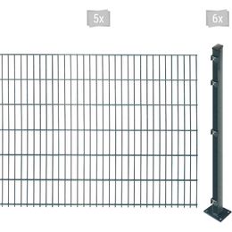 Arvotec Doppelstabmattenzaun &raquo;EASY 123 zum Aufschrauben&laquo; Zaunh&ouml;he 123 cm, Zaunl&auml;nge 2 - 60 m grau Kunststoff, Stahl H/L: 123cm x 10m, Pfosten: 6 Stk.