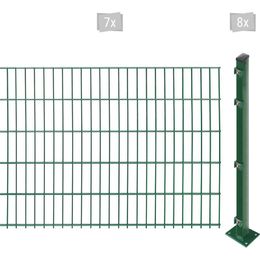 Arvotec Doppelstabmattenzaun &raquo;EASY 103 zum Aufschrauben&laquo; Zaunh&ouml;he 103 cm, Zaunl&auml;nge 2 - 60 m gr&uuml;n Kunststoff, Stahl H/L: 103cm x 14m, Pfosten: 8 Stk.