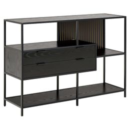 ACTONA GROUP Regal &raquo;Seaford, Standregal, Regal, Raumteiler&laquo; 114x35x78 cm, schwarzer Stahlrahmen, 2 Schubladen, Wendemodul, Breite 114 cm Stahl B/H/T: 