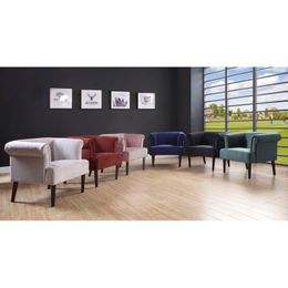 OTTO home Sessel &raquo;Charlie&laquo; Loungesessel mit Wellenunterfederung rot Samtvelours (100% Polyester) Samtvelours, B/H/T: 86cm x 70cm x 74cm