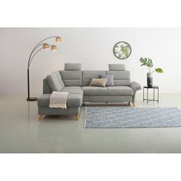 OTTO home Ecksofa &raquo;Westerland L-Form&laquo; Federkern-Polsterung, wahlweise mit Schlaffunktion, Bettkasten grau 100% Polyester B/H/T: 238cm x 90cm x 213cm, 