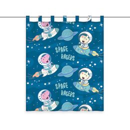 Peppa Pig Vorhang &raquo; Glow in the dark&laquo; Schlaufen 1 Stk. tlg. blau Voile, Polyester 160cm, Schlaufen, 140cm