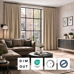 OTTO home Verdunkelungsvorhang &raquo;ELLIAS, nach Wunschma&szlig;&laquo; Kr&auml;uselband 1 Stk. tlg. einfarbig, uni, Ma&szlig;anfertigung in Europa, hochwertig beige Polyester 