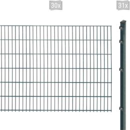 Arvotec Doppelstabmattenzaun &raquo;EXCLUSIVE 123 zum Einbetonieren&laquo; Zaunh&ouml;he 123 cm, Zaunl&auml;nge 2 - 60 m grau Kunststoff, Stahl H/L: 123cm x 60m, Pfosten: 31 Stk.