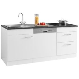 Optifit K&uuml;chenzeile &raquo;Mini&laquo; Breite 180 cm, mit E-Ger&auml;ten, mit Arbeitsplatte wei&szlig; B/H/T: 180cm x 85cm x 60cm