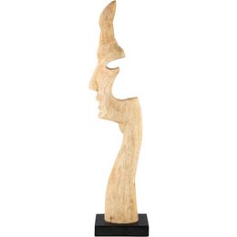 Gilde Skulptur &raquo;Skulptur Gesicht Silhouette naturfarben&laquo; Gesicht Dekoobjekt zeitgen&ouml;ssische Kunst abstrakte K&ouml;pfe Mangoholz B/H/T: 15,5cm x 67cm x 9cm