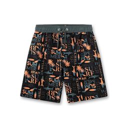 Sanetta Badeshorts in Khaki/ Schwarz/ Orange - 30% | Gr&ouml;&szlig;e 116 | Kinder-bademode