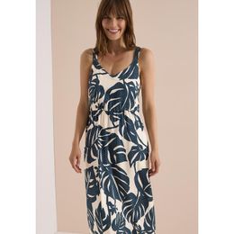 Cecil Damen Maxikleid &raquo;Style Lea&laquo; Eingrifftaschen schmale Tra&auml;ger, Sommerkleid, schmale Tr&auml;ger blau XL (44), N-Gr