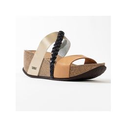 Sunbay Keilpantoletten "Palta" in Beige/ Schwarz - 53% | Gr&ouml;&szlig;e 39 | Damen-pantoletten