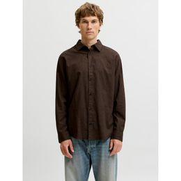 Jack & Jones Jack & Jones Herren Langarmhemd &raquo;JJEFIELD MELANGE SHIRT LS SN&laquo; Baumwolle, normal geschnitten braun XS, N-Gr
