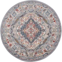 Livabliss Vintage-Teppich, Grau, Textil, Orientalisch, Rund, 160x160 cm, Oeko-Tex&reg; Standard 100, in verschiedenen Gr&ouml;&szlig;en erh&auml;ltlich, Teppiche & B&ouml;den, Teppiche, Vintage-Teppiche